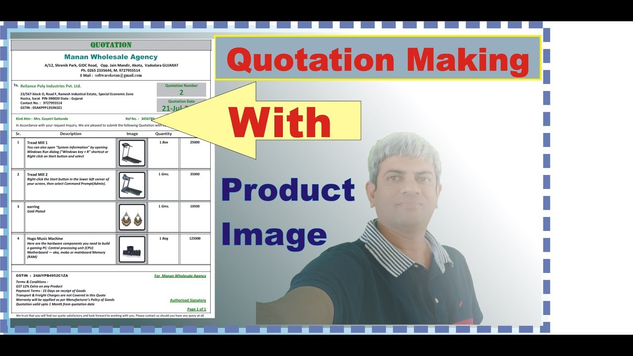 Quotation Making | Software with Product Image and Description - YouTube