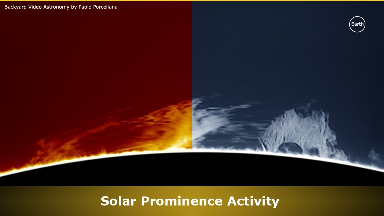 Solar prominence activity through a 100mm telescope - YouTube