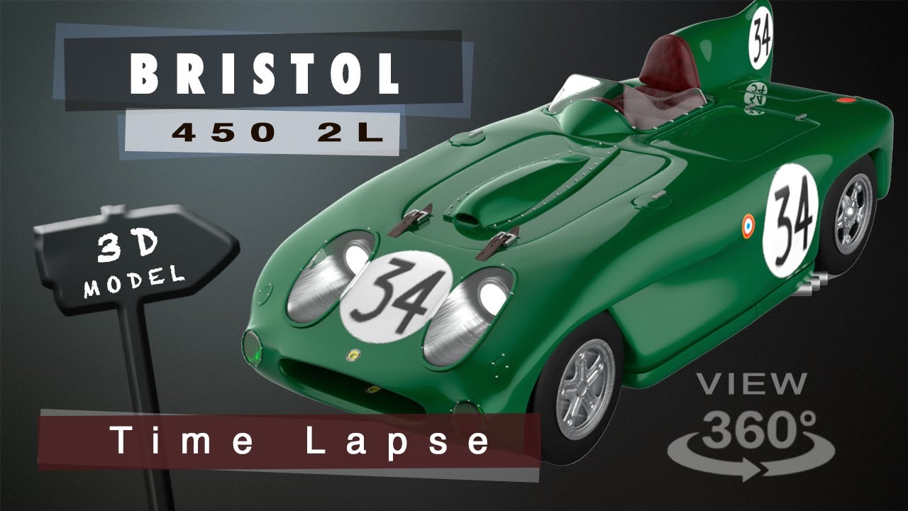 Bristol 450 2L 3d modeling Time Lapse - YouTube