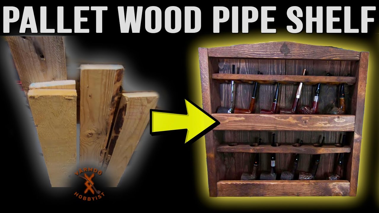 Pallet wood Pipe shelf - YouTube