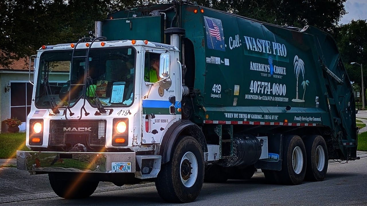 Waste Pro | Mack MR New Way King Cobra Rear Loader - YouTube