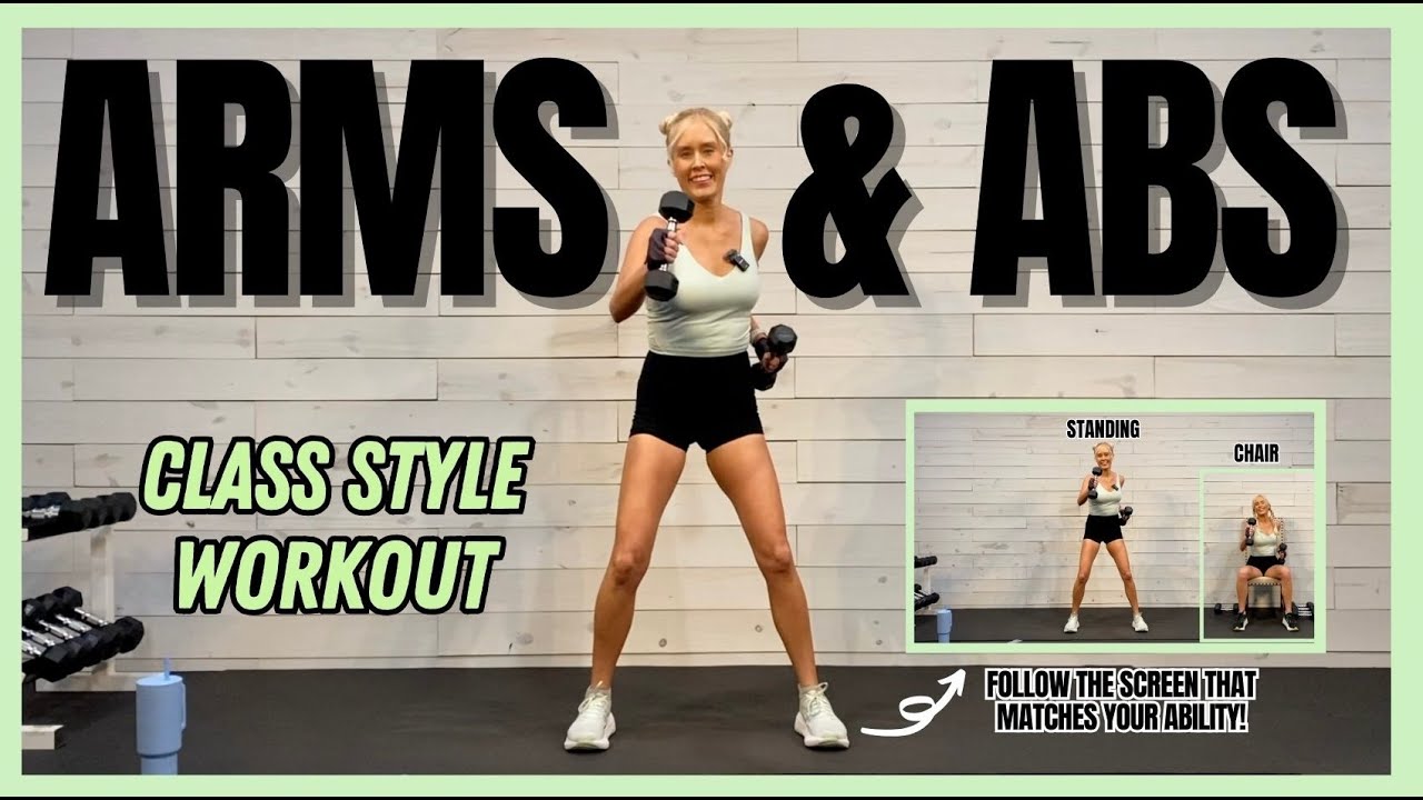 🔥 45 MIN ARMS & ABS CLASS 🔥 ACCESSIBLE WORKOUT 🔥 UPPER BODY & CORE ...
