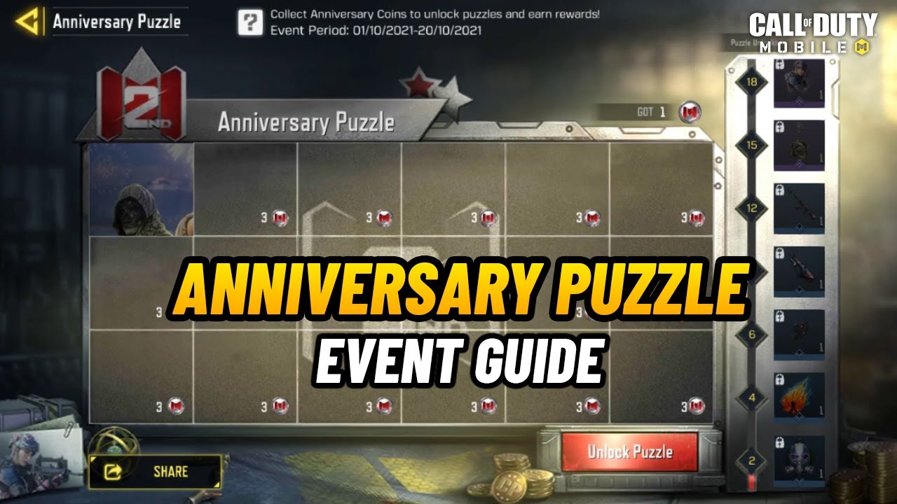 How to Complete Anniversary Puzzle Codm | Get Anniversary Coins Cod ...
