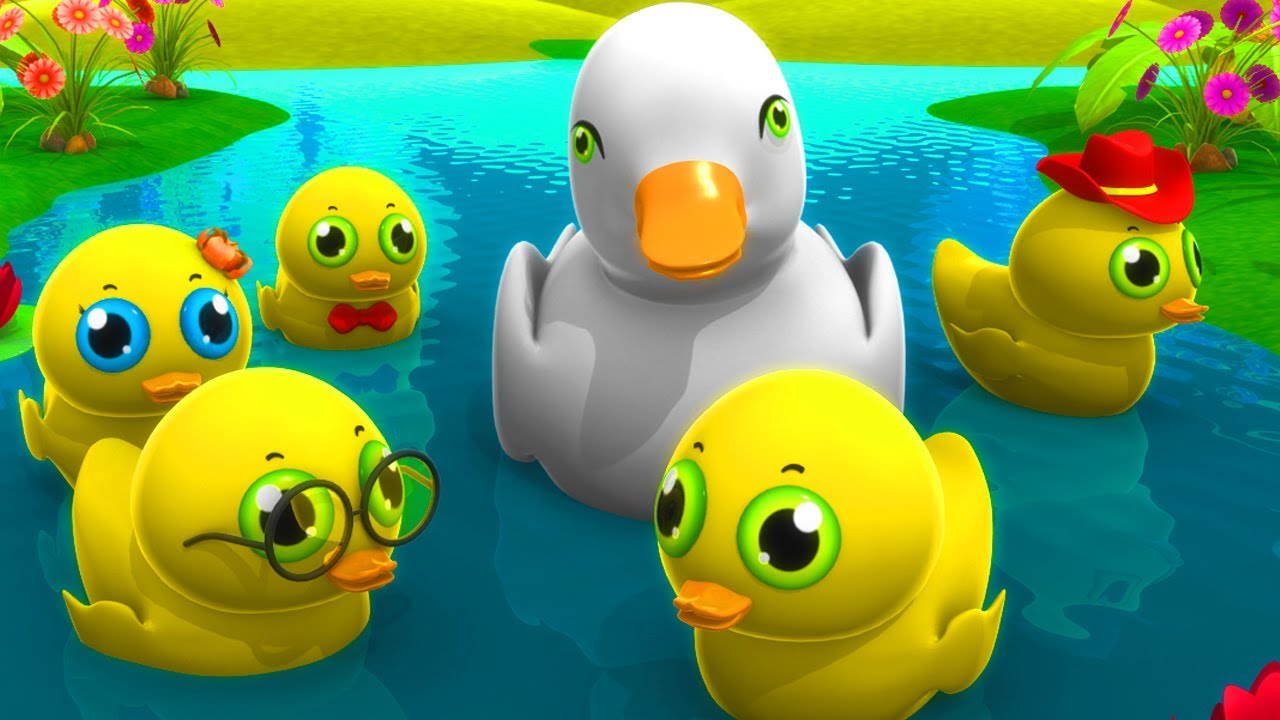 FIVE LITTLE DUCKS 3D ANIMATED ENGLISH NURSERY RHYMES FOR KIDS - YouTube