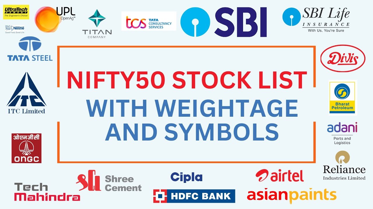 nifty50 stock list and weightage/ stock market/ nifty50 weightage - YouTube