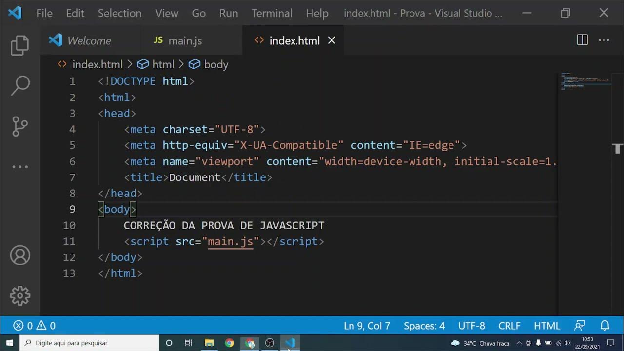 Correção de Prova de JavaScript - YouTube