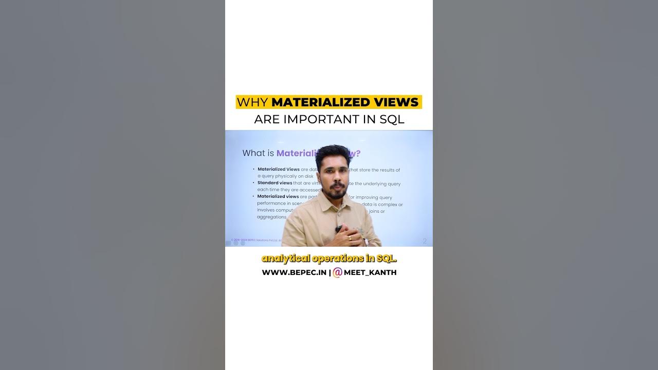 Why Materialized Views in SQL?? #dataanalysis #datascience #sql - YouTube