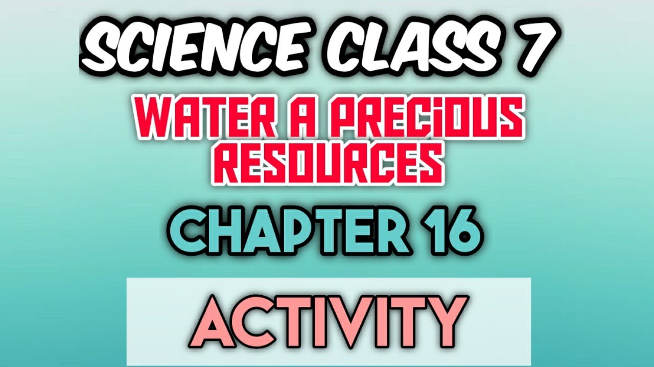 Activity 16.5 - Water as a precious resource - YouTube