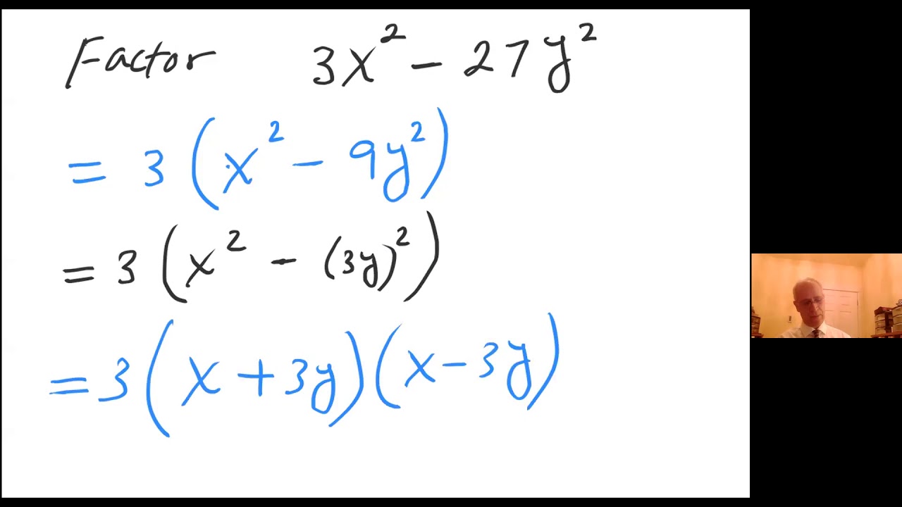 Factoring difference of two squares - YouTube
