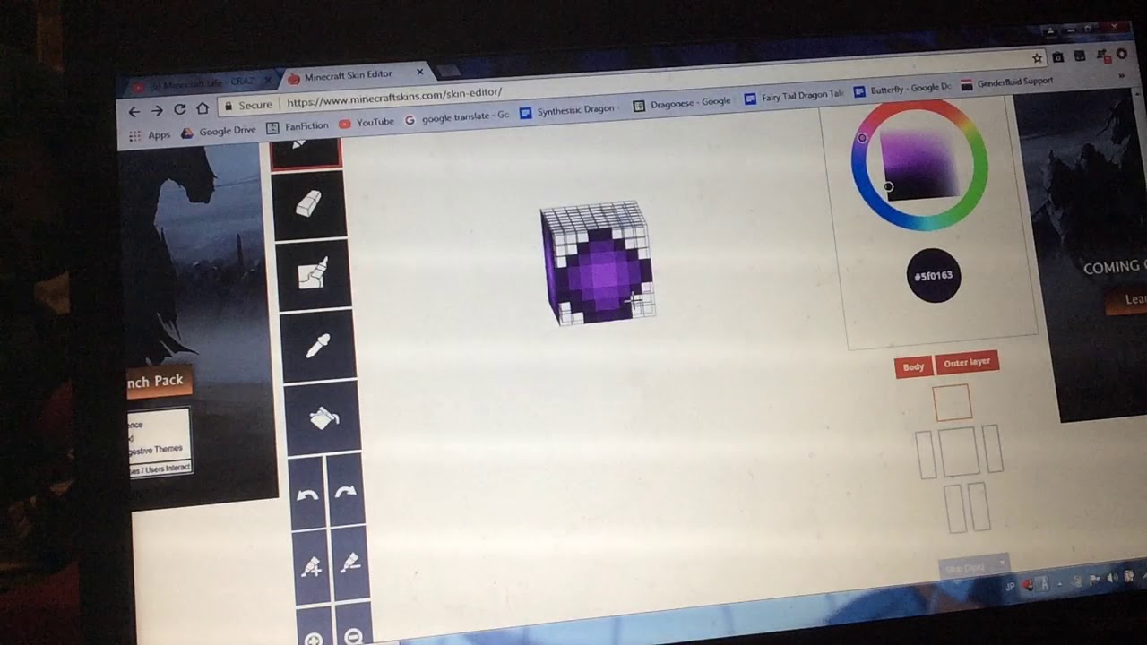 Minecraft skin hair tutorial - YouTube