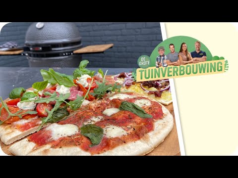 Elzasser flammkuchen en pizza met eigengemaakte pizzasaus en mozzarella - De Grote Tuinverbouwing