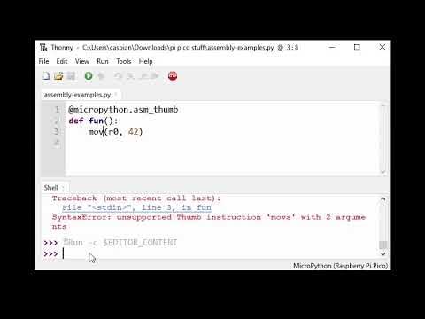 MicroPython assembler for the Raspberry Pi Pico - YouTube