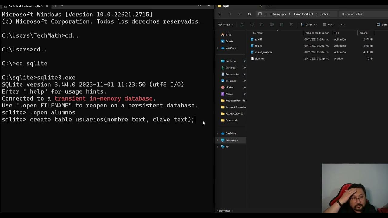 Crear Base de Datos, Tabla e Insertar Registros en SQLite3 - YouTube