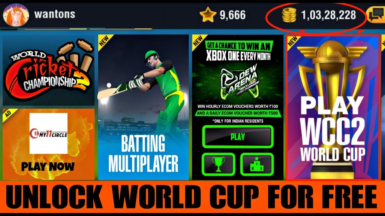 WCC2 V2.8.7 MOD UNLOCK WORLD CUP FOR FREE || UNLIMITED COINS & UNLOCKED ...