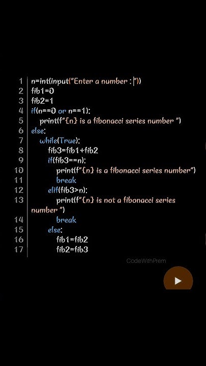 Python Program To Check a Number Belongs To The Fibonacci Sequence #ccoding #shorts #python # ...