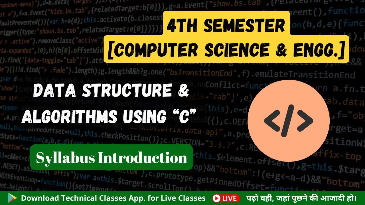 Data Structure And Algo Using C Syllabus Introduction 4th Sem Cse Sbte Bihar Polytechnic 2258