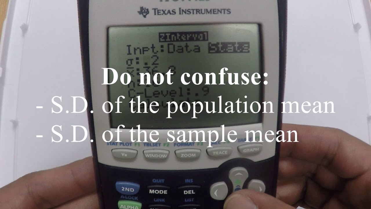 Interval Estimation TI 84 Plus z interval T interval And Proportion