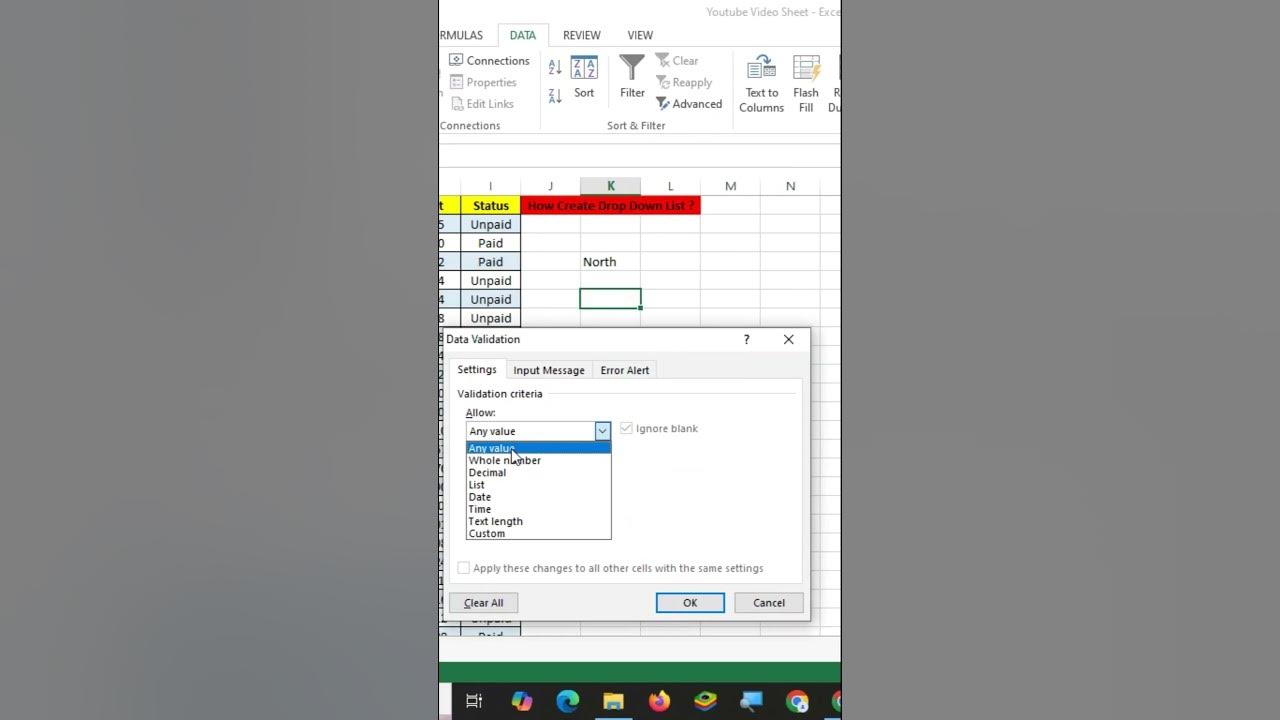How to create a drop-down list in advance excel in 2024 || Lets Study Exam || Drop-Down List ...