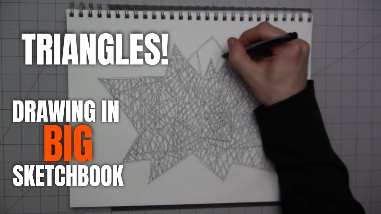 Drawing Triangles In My Big Sketchbook With Sharpie Pen - YouTube