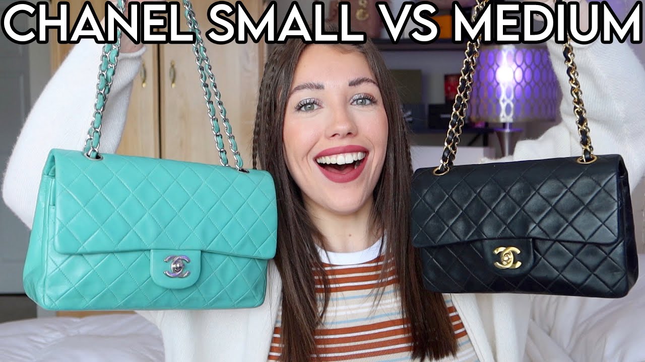 CHANEL CLASSIC FLAP SMALL VS MEDIUM & WHAT FITS INSIDE EACH! | Kenzie ...