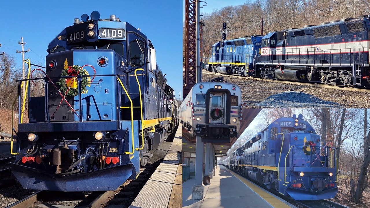 Tri State Santa Train with NJT GP40PH-2 #4109 & #4101 Double Header at ...
