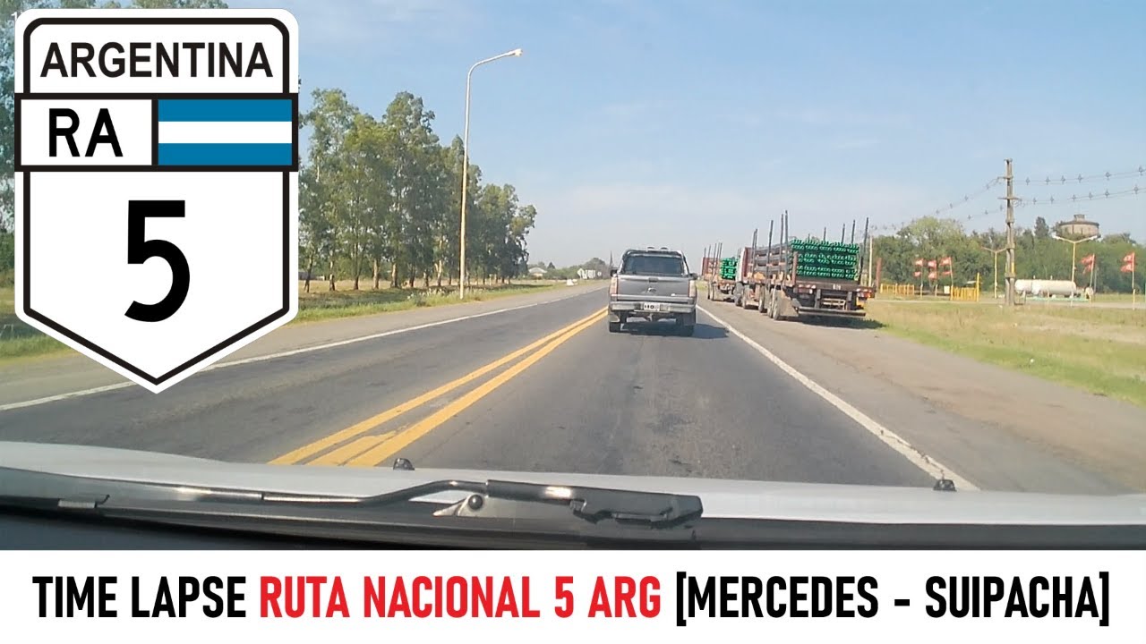Time-lapse - Ruta nacional 5 - Sentido Mercedes Suipacha [BS-AS] [ARG ...