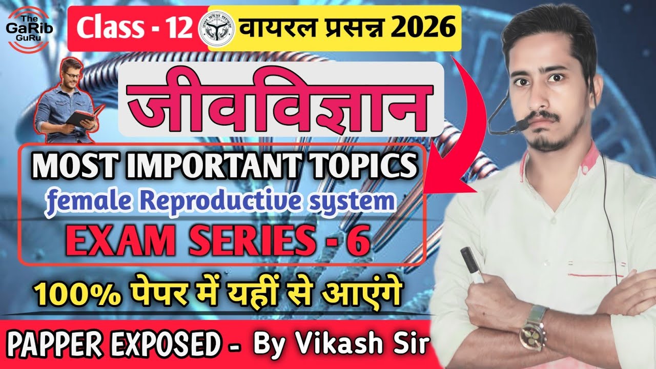Exam Series 6 | UP Board 2026 | Female Reproductive System | Important ...