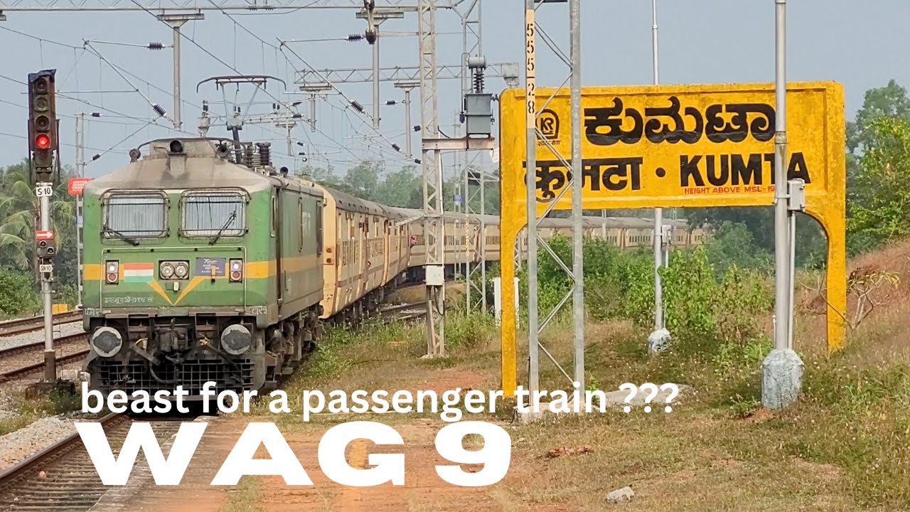 12133 WAG Beast pulling a passenger train | Delayed train | Konkan ...
