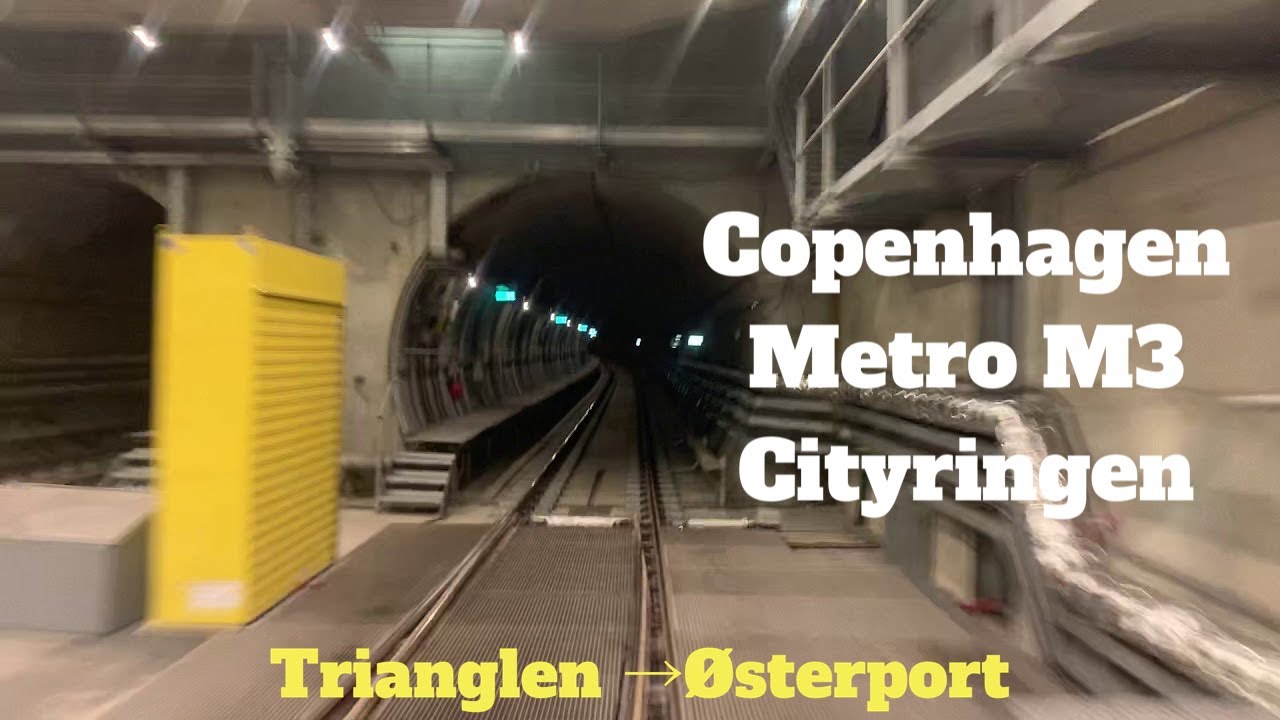 【前面展望】コペンハーゲン地下鉄 M3 Trianglen→Østerport（Copenhagen Metro M3 Cityringen ...
