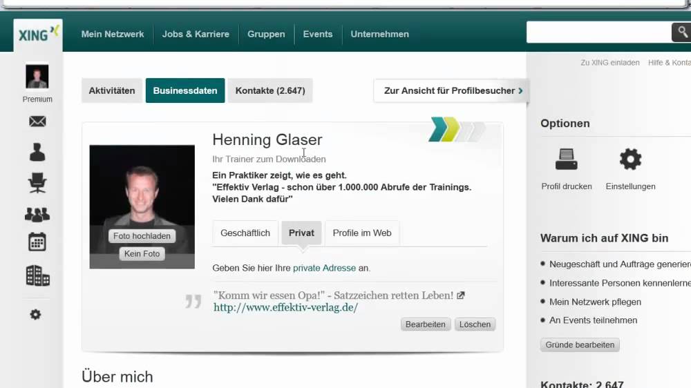 Xing Profil optimieren - YouTube