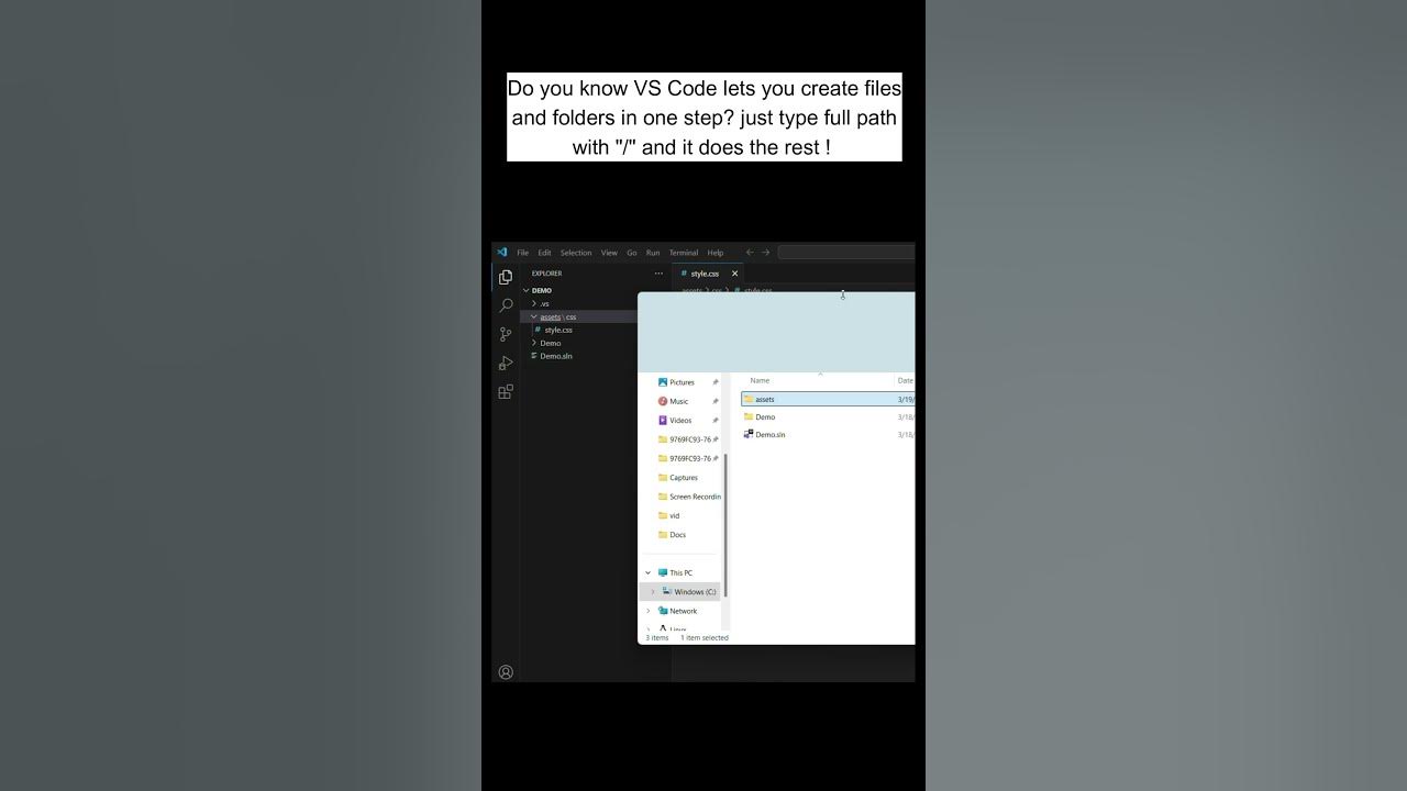 Create folders and files at same time | Visual studio tricks #shorts # ...