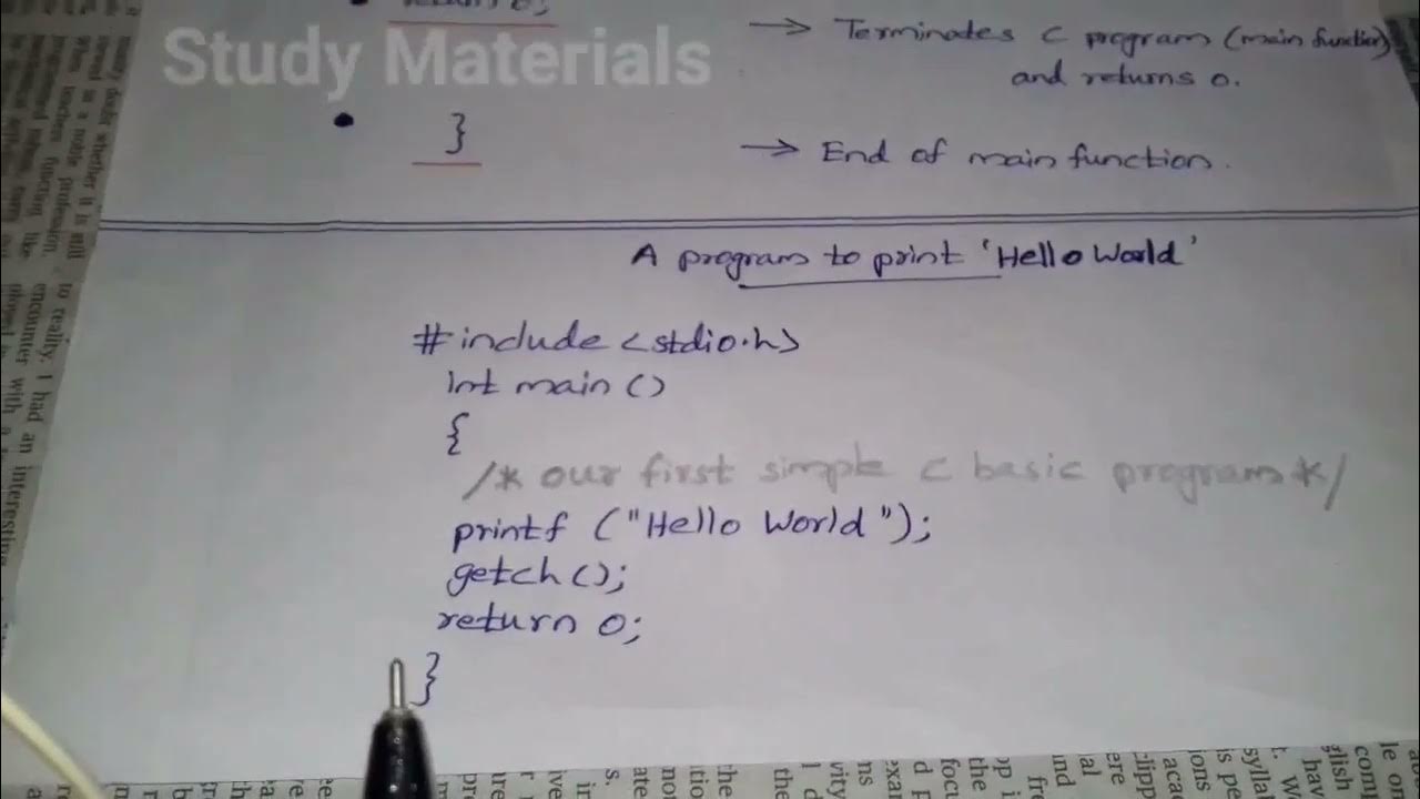 Basics of c programming Tutorial for all beginners of c programming Lecture for c programming ...