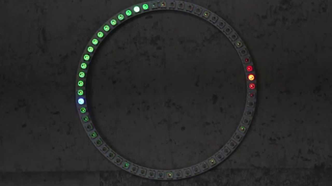 WS2812 RGB LED Ring Clock - YouTube