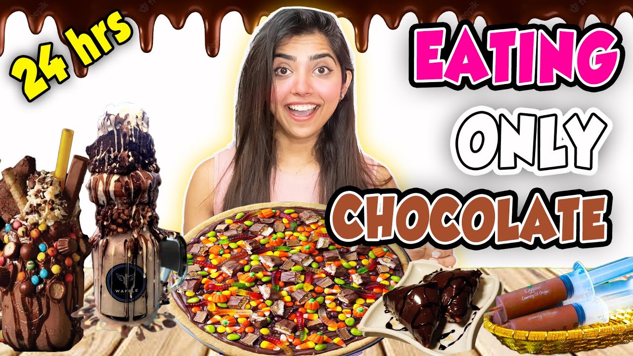 I only ate CHOCOLATE food🍫 for 24 HOURS challenge| *chocolate samosa ...
