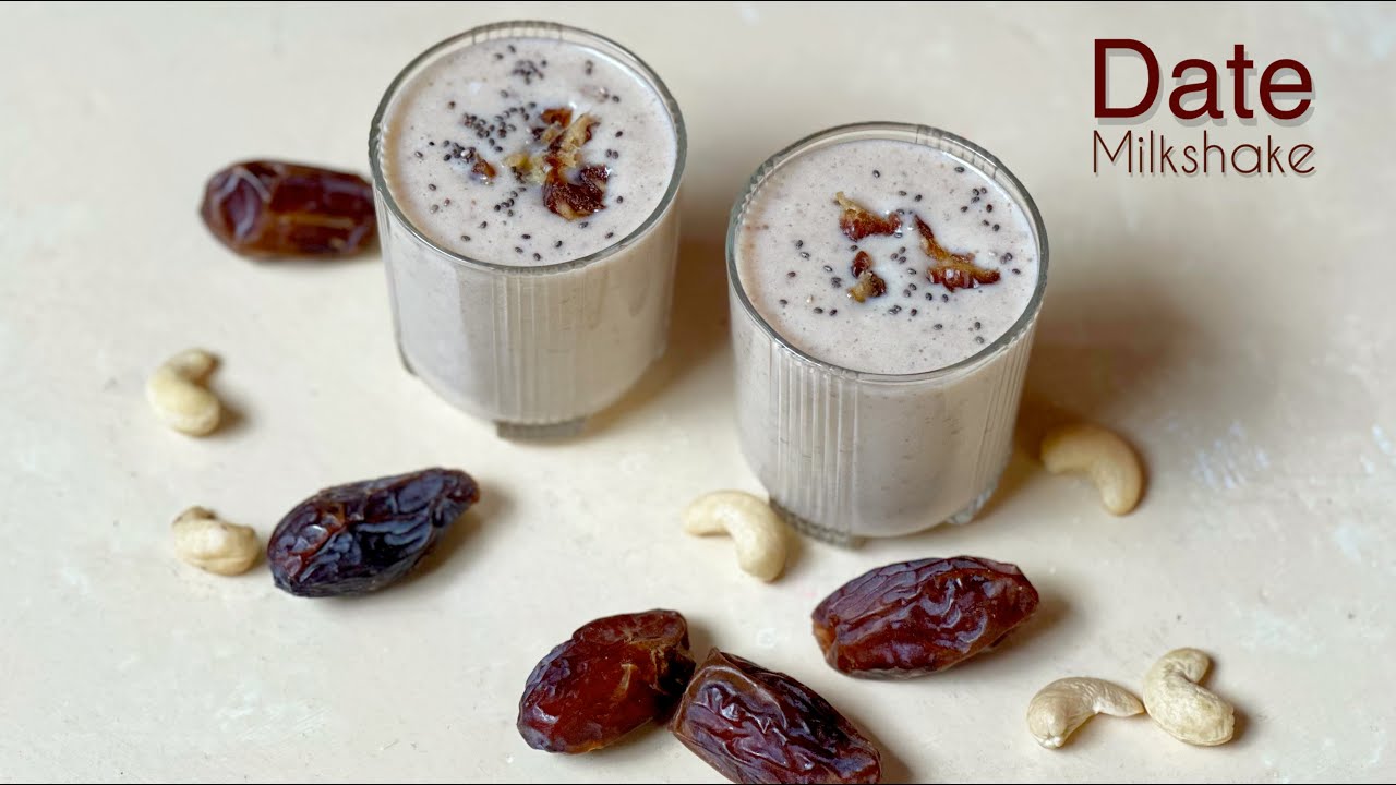 Dates Milkshake | Easy Milkshake Recipe | Energy Drink | Date Shake ...
