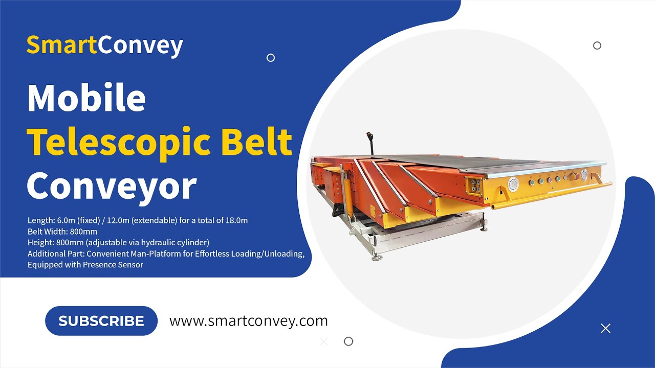 Mobile Telescopic Conveyor Man-Platform Effortless Loading/Unloading ...