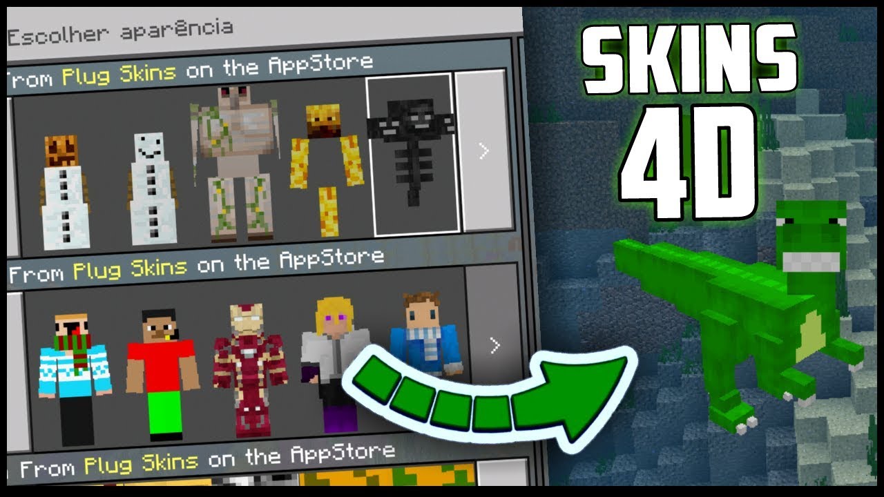 COMO TER DIVERSAS SKINS 4D NO SEU MINECRAFT PE 1.6.0 E 1.7 BETA ...