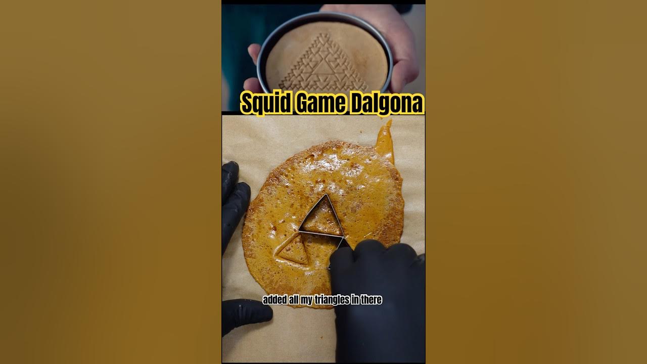 I tried making the triangle dalgona from squid game 2 #squidgame #squidgame2 #dalgona # ...