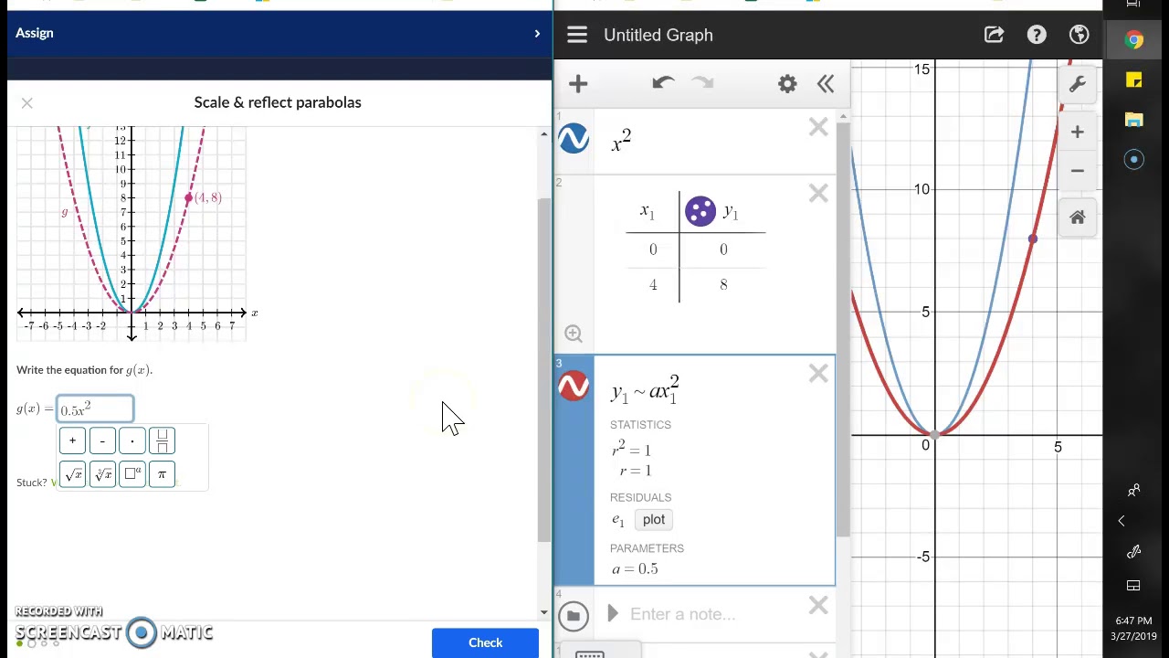 HOW TO : Scale & reflect parabolas *EASY* - YouTube