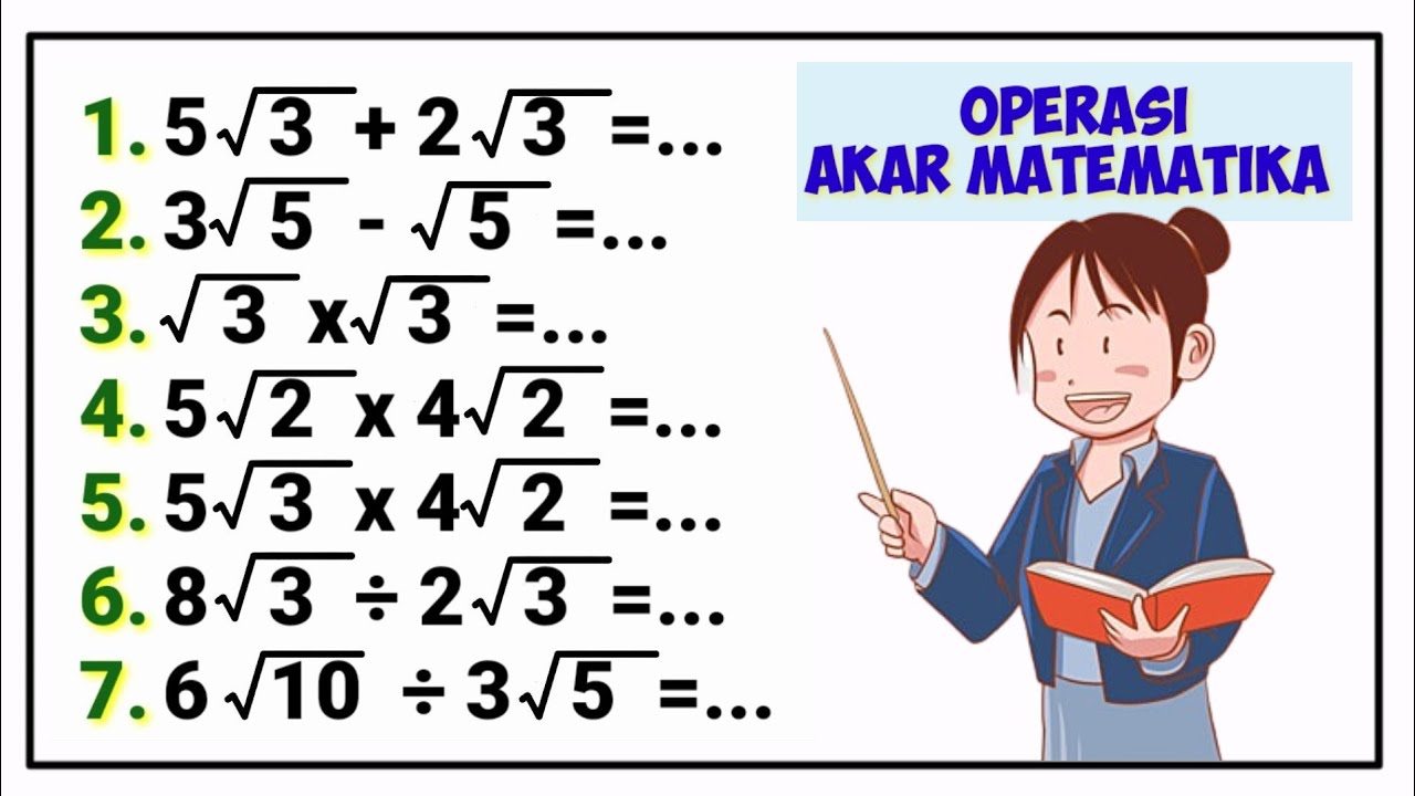 🤯 OPERASI AKAR MATEMATIKA @nungnnong2366 #matematikasmp #akarmatematika ...