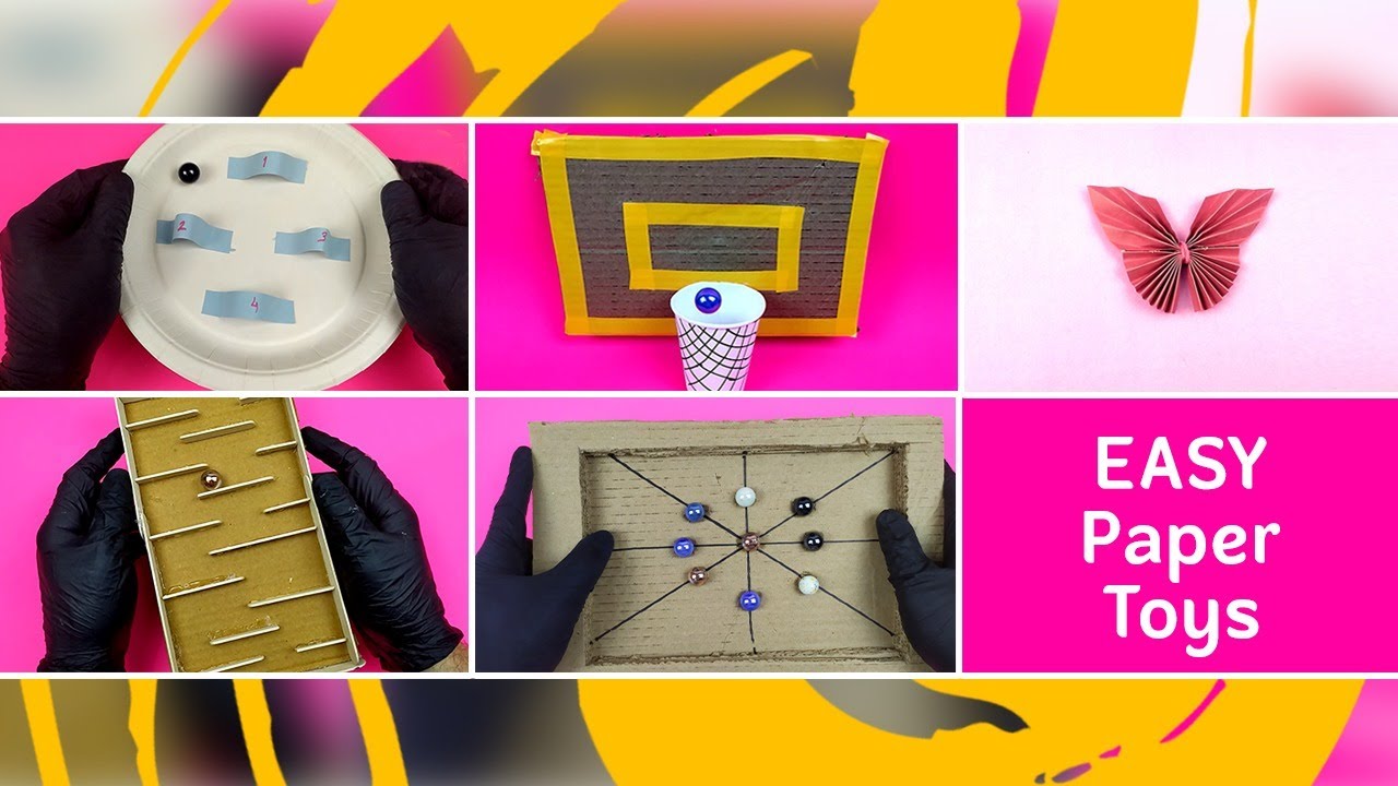 DIY Toys Ideas (How to Make Labyrinth, Basketball Hoop, Plate toy, Ball ...