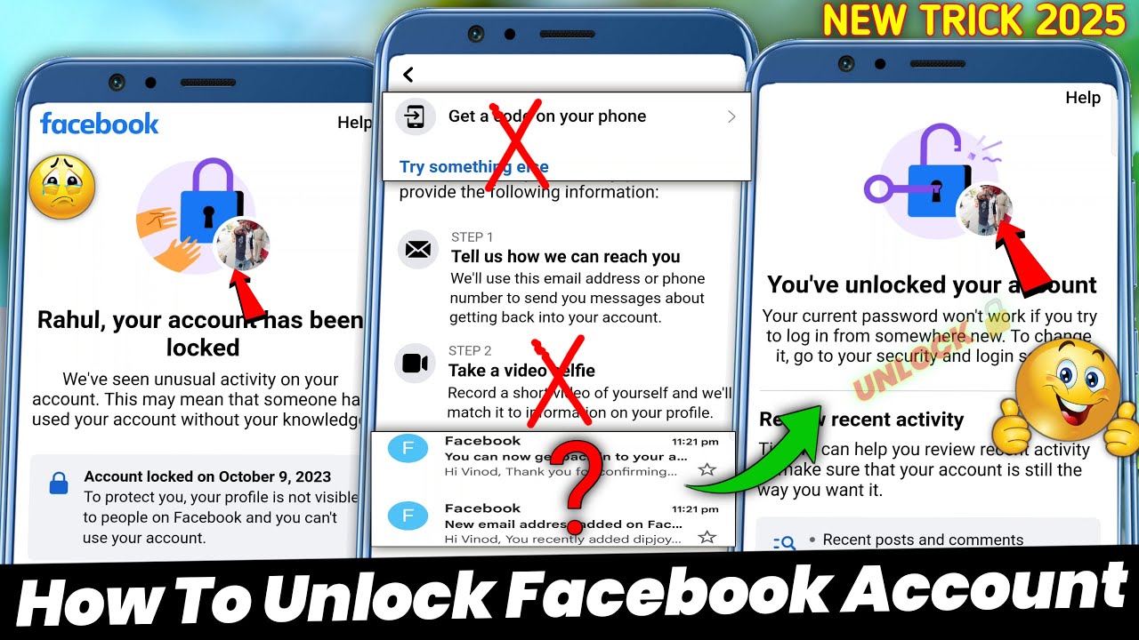 Facebook Account Lock How To Unlock confirm Identity | Without Get Code ...