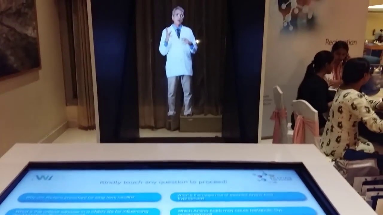 Interactive hologram display - YouTube