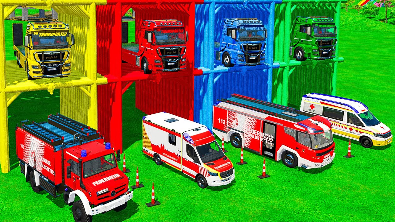 Ambulance Emergency & Firefighters Transporting ! Farming Simulator 22 ...