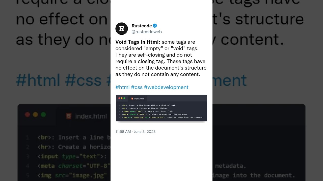 Void Empty Tags In Html YouTube Void Empty Tags In Html YouTube