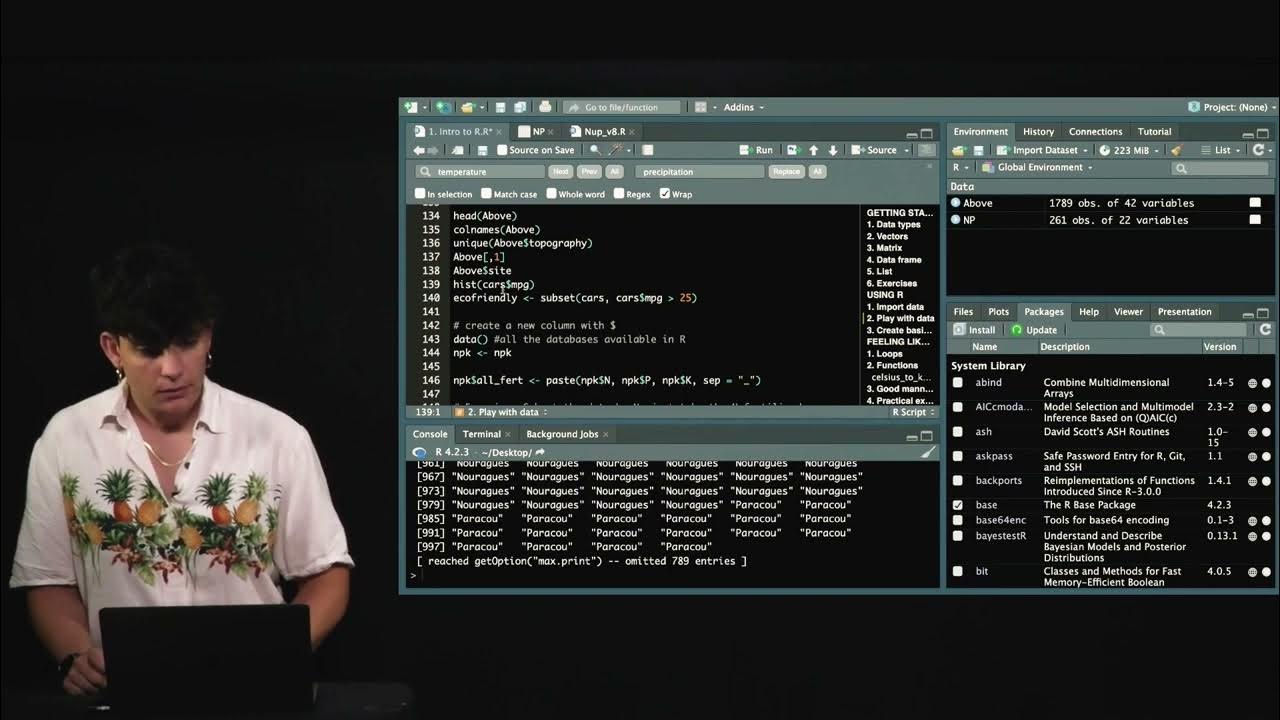 Introduction to R, Part II: Playing with the Data - YouTube