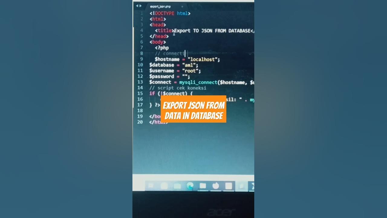 Export json in php #vlystudio #coding #json #shorts - YouTube