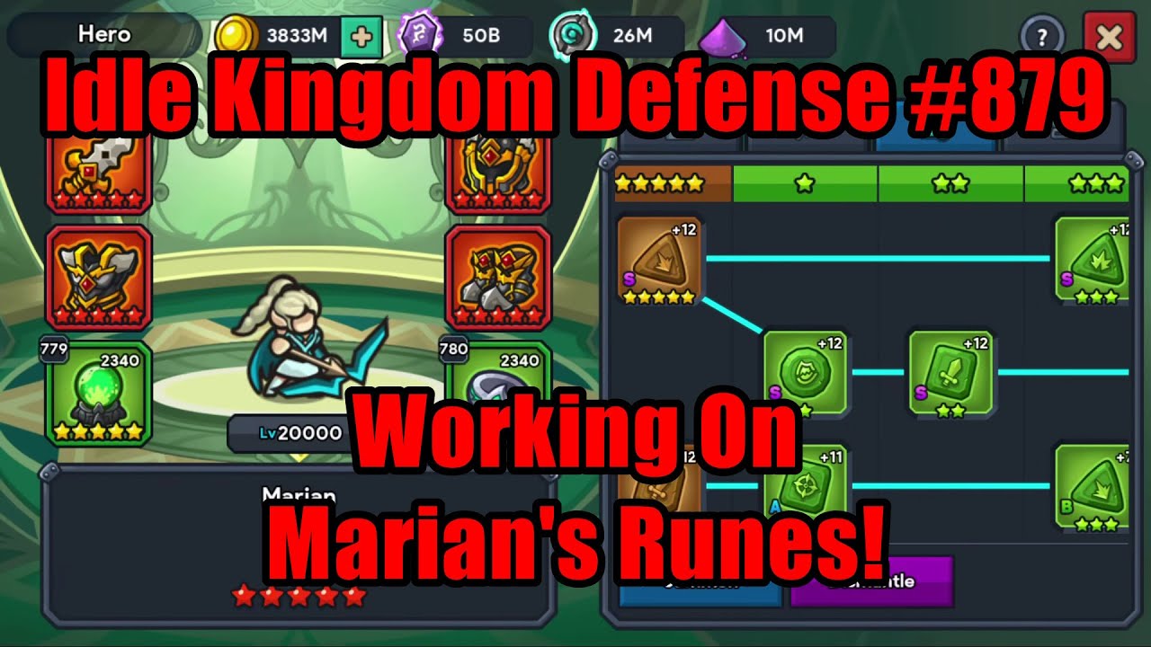 Idle Kingdom Defense #879 - Working On Marian's Runes! # ...