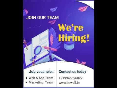 We are Hiring Marketing, Web Developer & App Team #imwell #web #drshashikant #medicalyoga # ...
