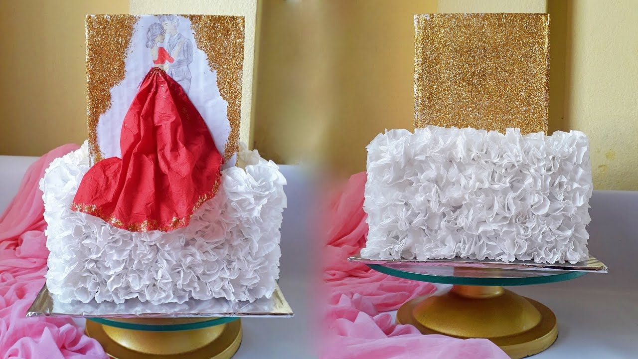 How to make Dummy Cake (No Styrofoam) 🇳🇵| Easy Wedding Dummy Cake for ...